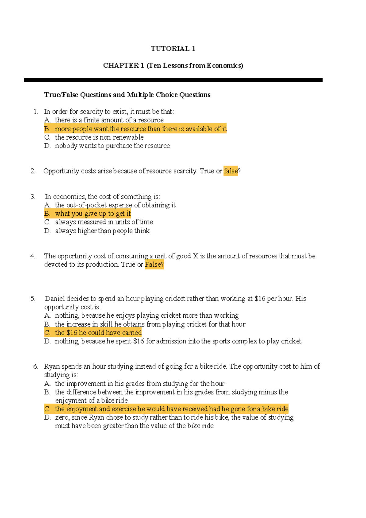 Tutorial 1 Homework Questions & Answers - TUTORIAL 1 CHAPTER 1 (Ten ...