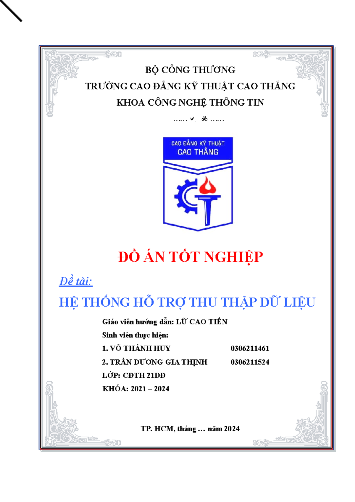 Rp - sdsdsd - BỘ CÔNG THƯƠNG TRƯỜNG CAO ĐẲNG KỸ THUẬT CAO THẮNG KHOA ...