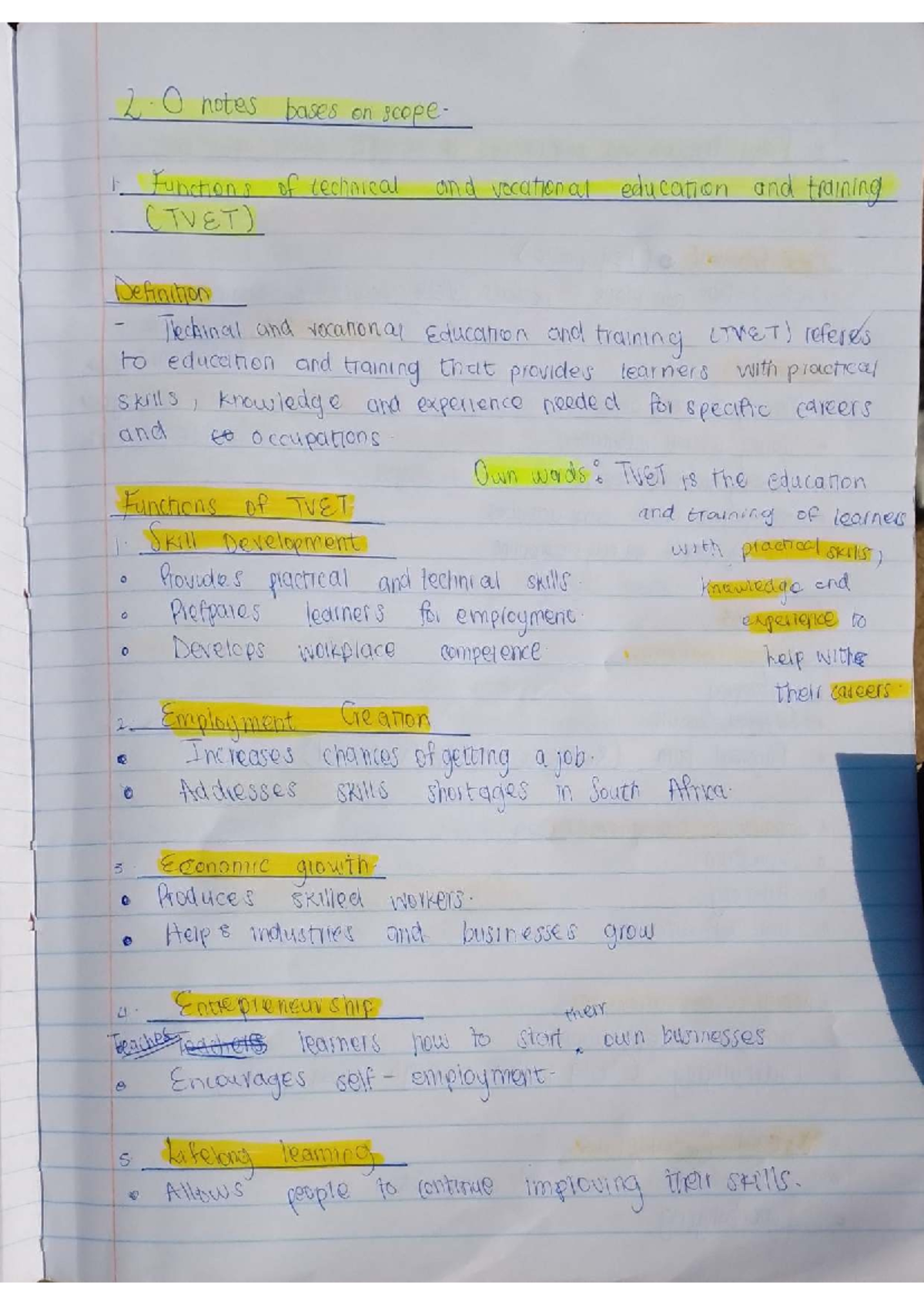 Grade 11 Term 2 Scope: Functions of TVET, Risky Behaviors, and GBV ...