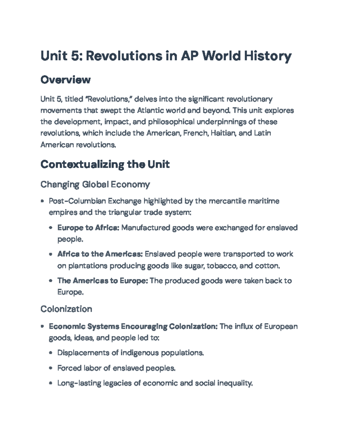 Unit 5: Revolutions in AP World History - Key Movements and Impacts ...