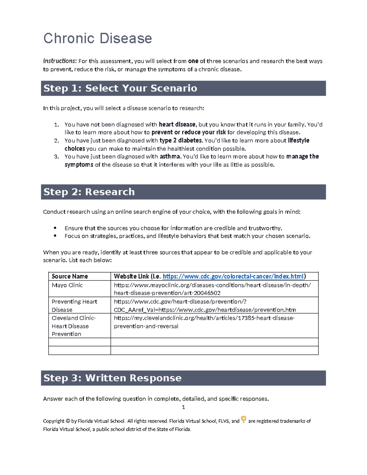 Chronic Disease Management Strategies - FLVS HOPE PE - Studocu