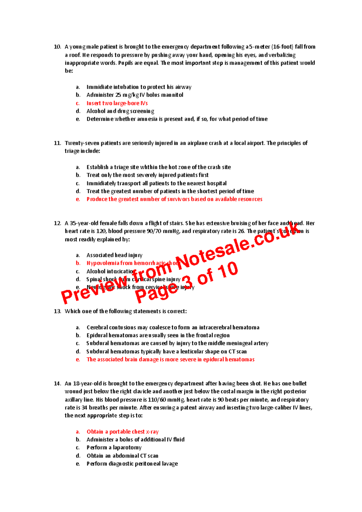 ATLS 10th Edition MCQs with Explanatory Answers for Exams - Studocu