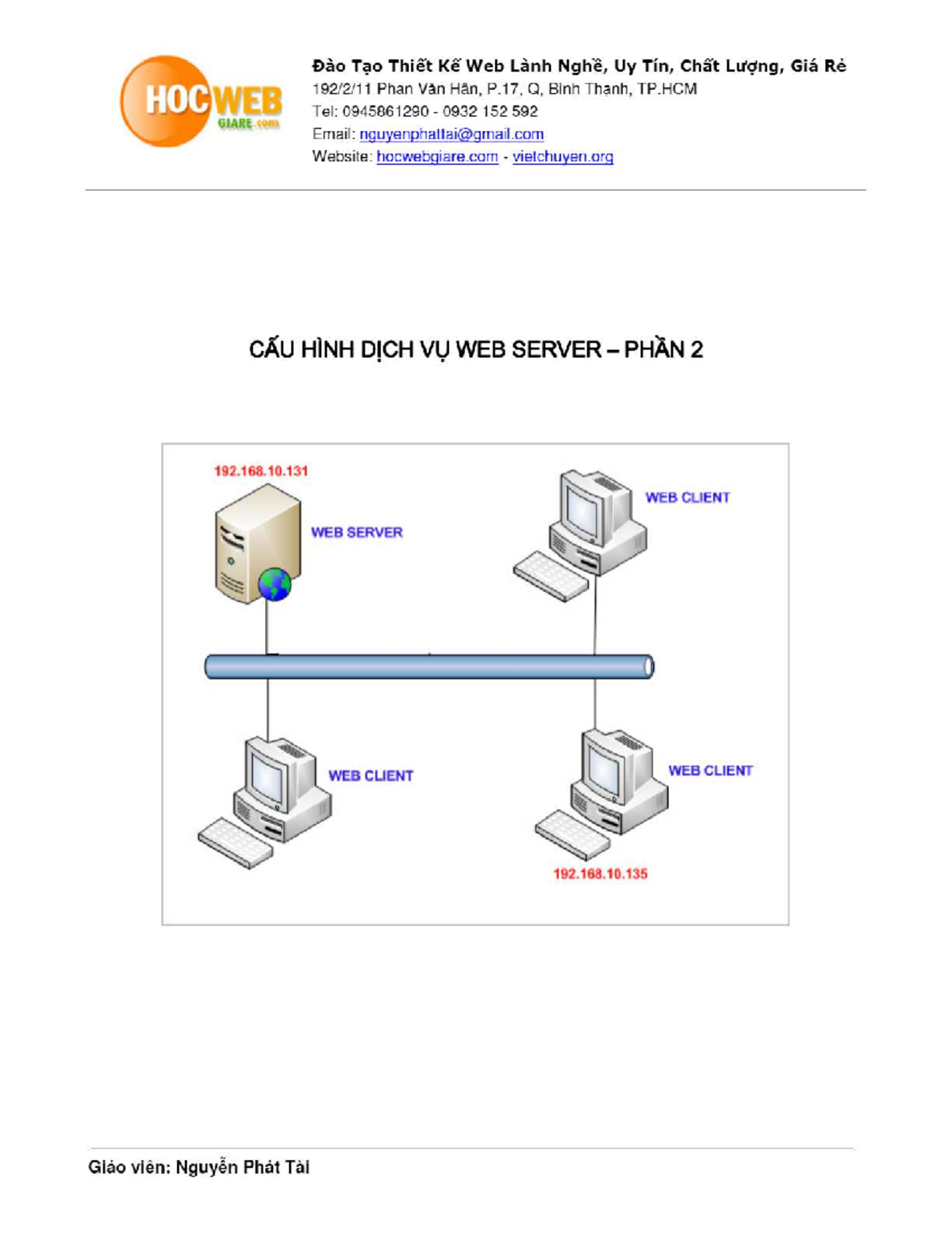 Hướng Dẫn Cài Đặt & Cấu Hình Web Server (Phần 2) HOCWEB - Studocu