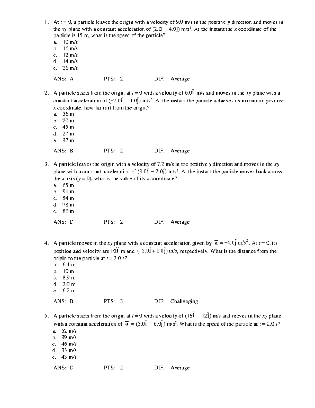 Sample Final Exam Physics 203-NYA-05 Mechanics Overview - Studocu