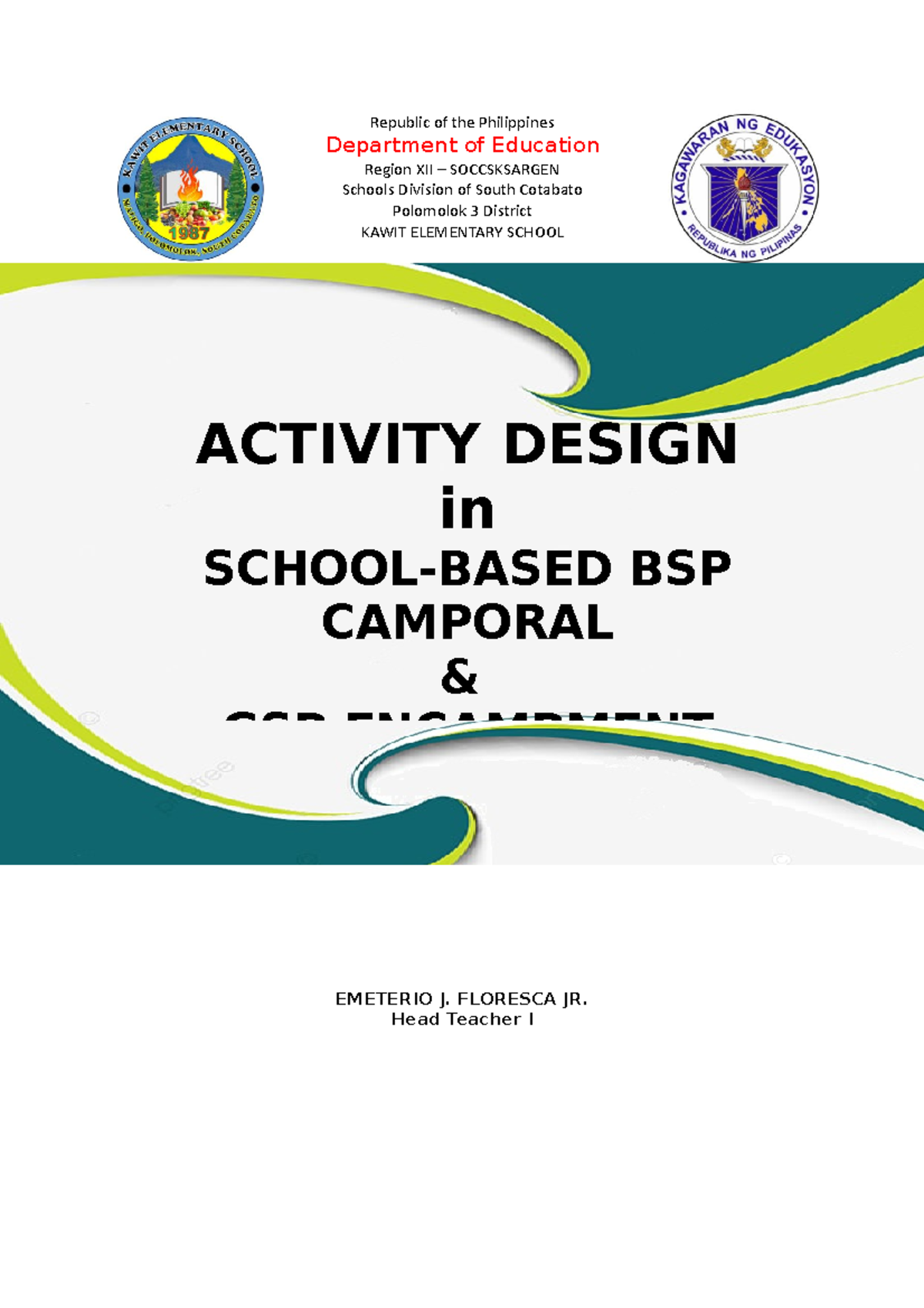 Dfdg Activity Design in BSP GSP - Republic of the Philippines ...