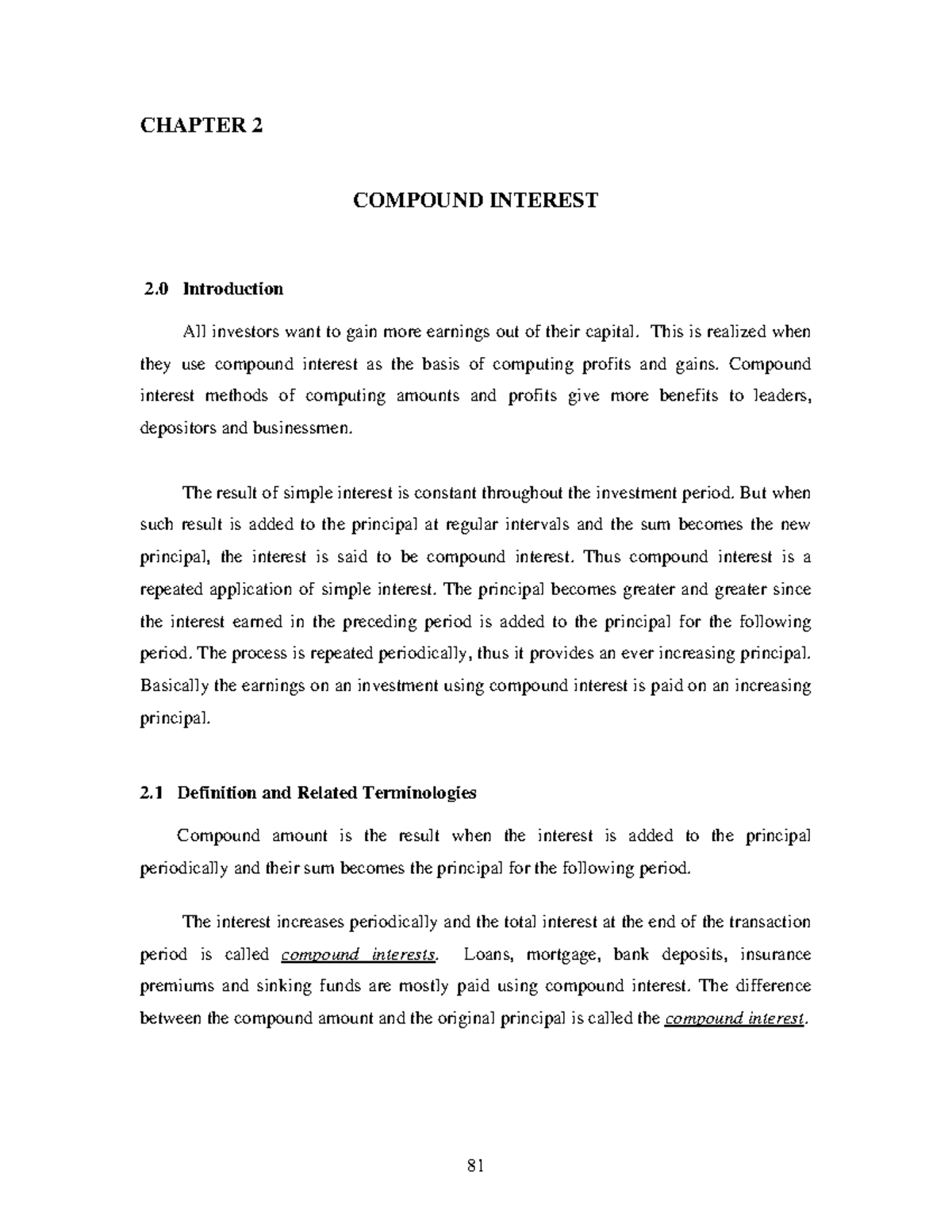 CHAPTER 2: UNDERSTANDING COMPOUND INTEREST AND ITS APPLICATIONS - Studocu
