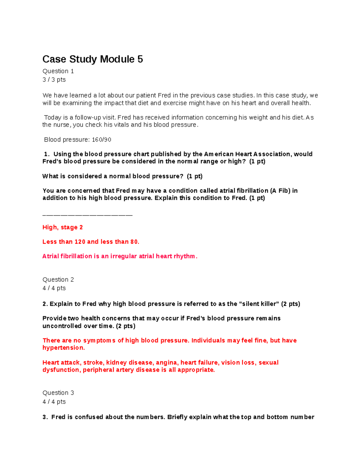 Bio 121 Case Study: Impact of Diet & Exercise on Patient Health - Studocu