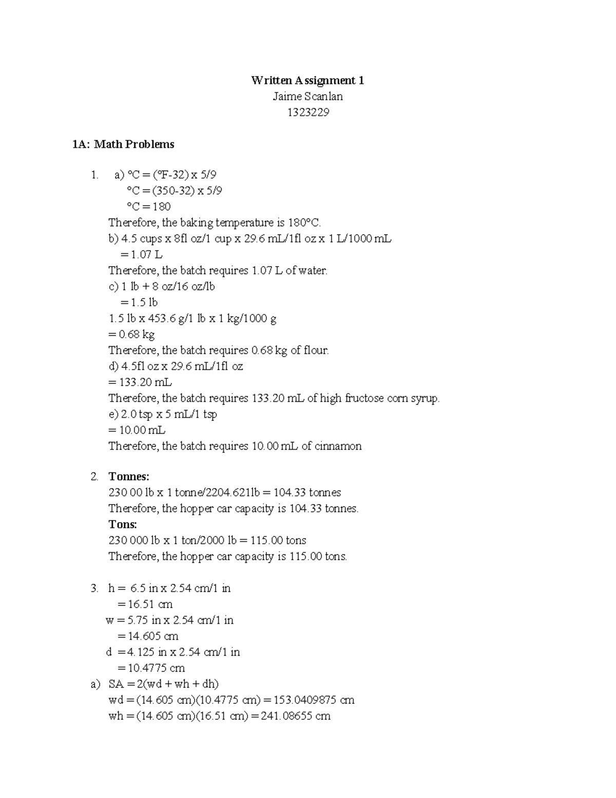 Math Problems and Solutions - Written Assignment 1 (1323229) - Studocu
