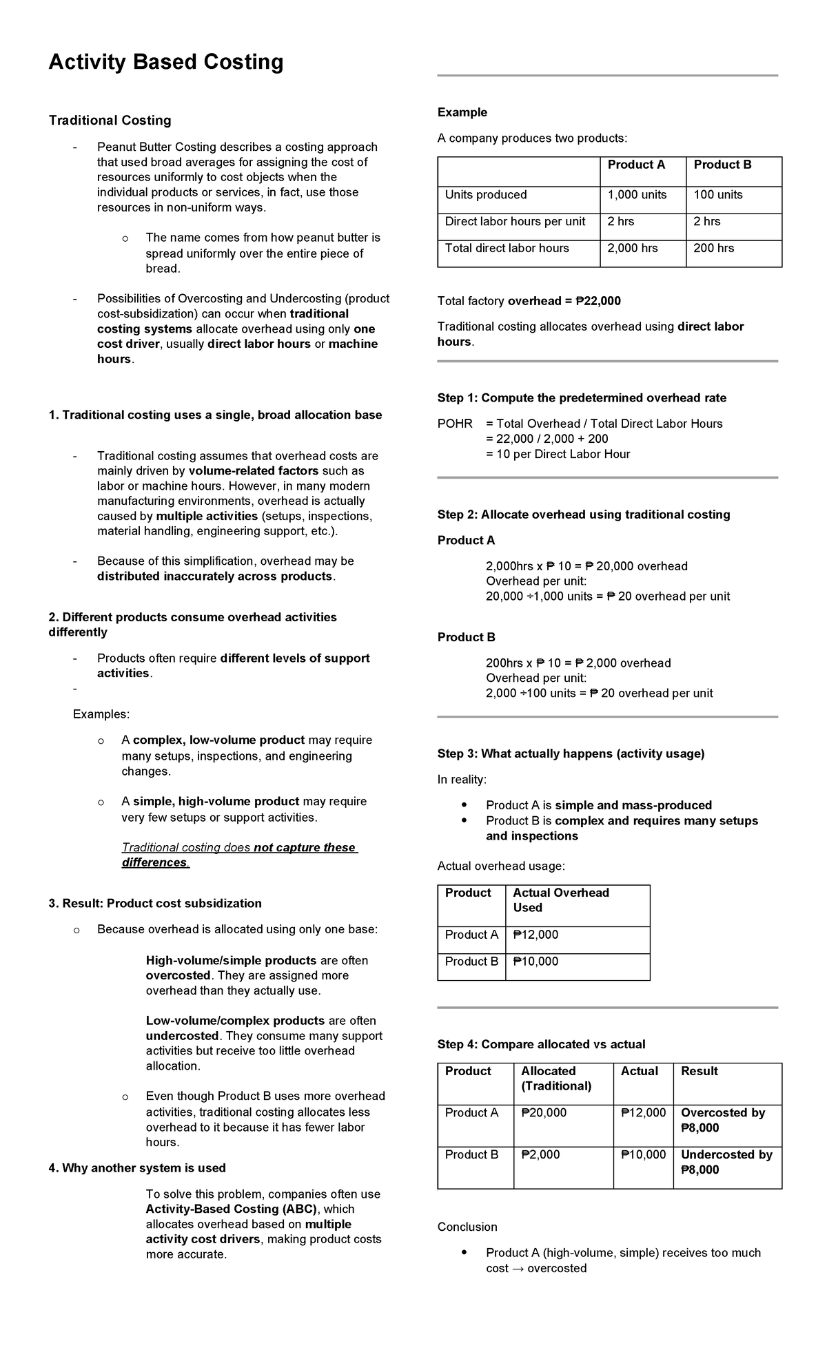 Activity Based Costing vs Traditional Costing: A Detailed Analysis ...