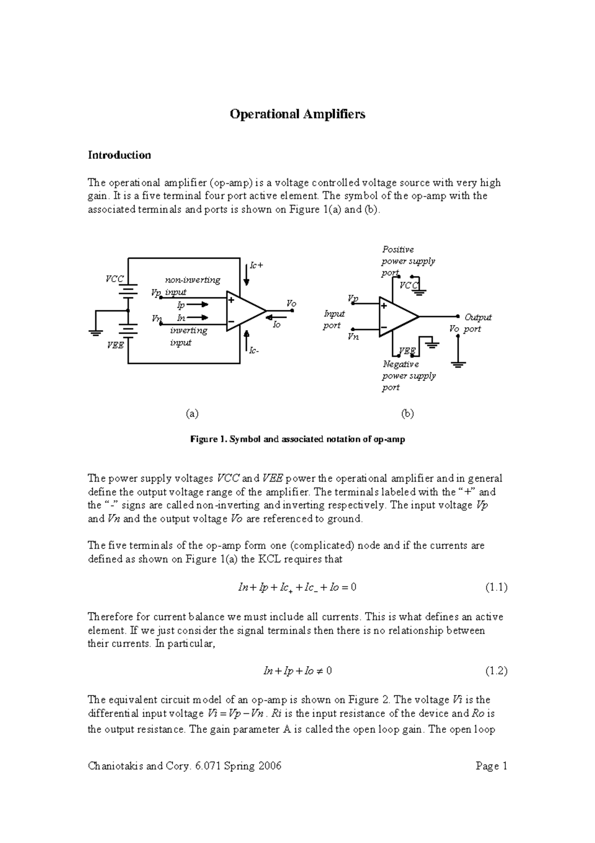 Operational Amplifiers Overview - LSI 2341 Lecture Notes - Studocu