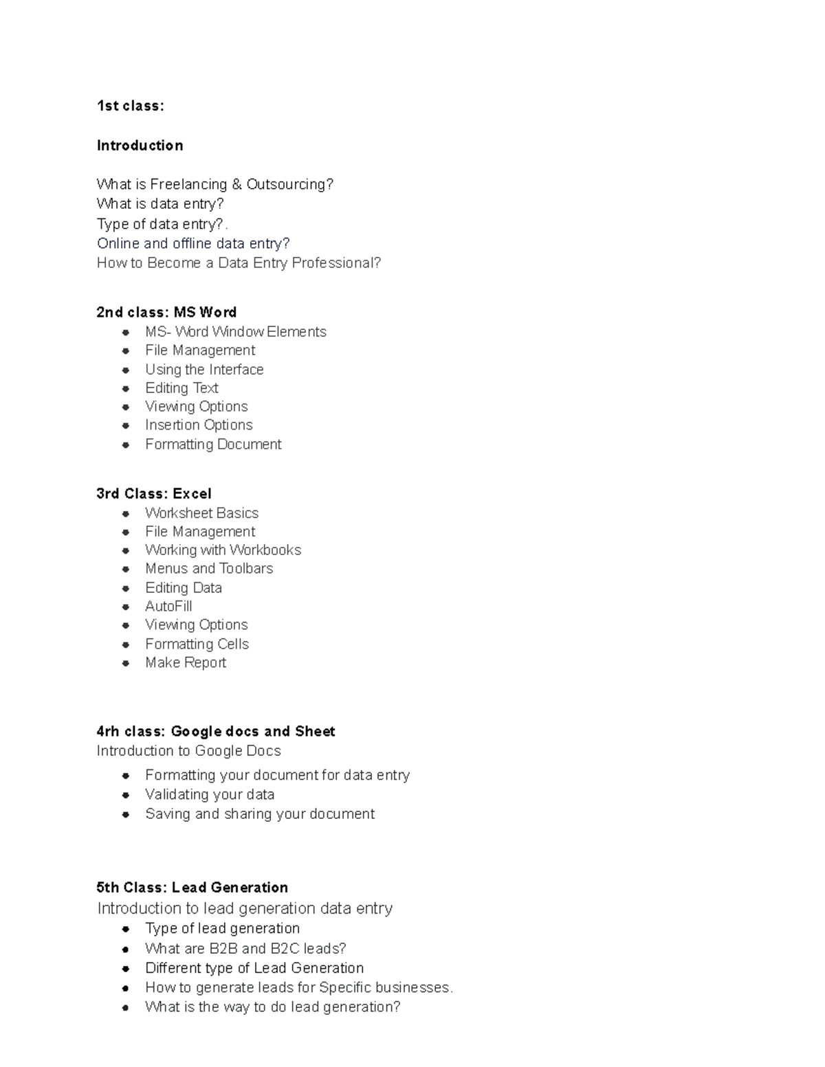 Data Entry Module (Blueprint) - MS Word & Google Docs Guide - Studocu