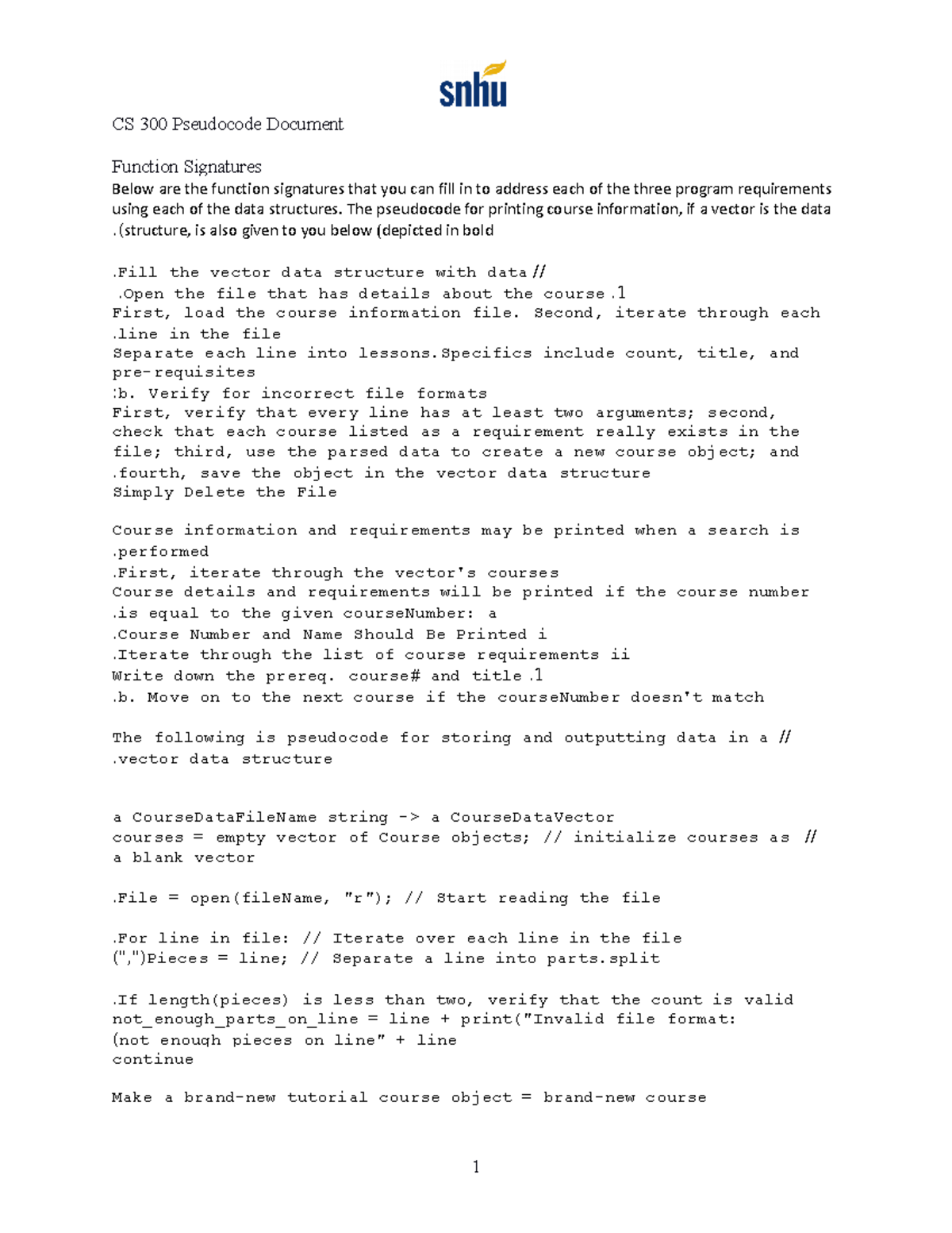 Module 5 CS 300 Pseudocode: Functions & Data Structures Guide - Studocu