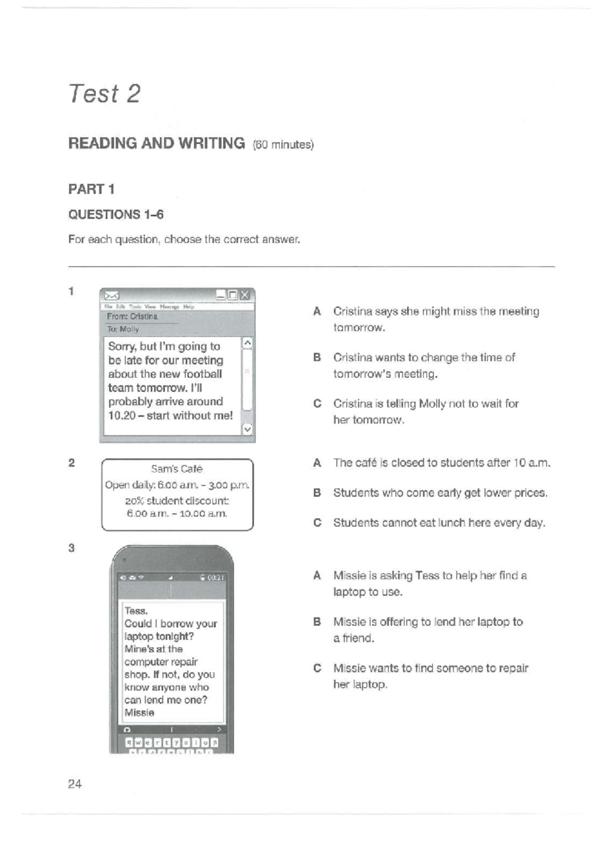Test 2: Reading & Writing Key (60 min) - Answer Guide - Studocu