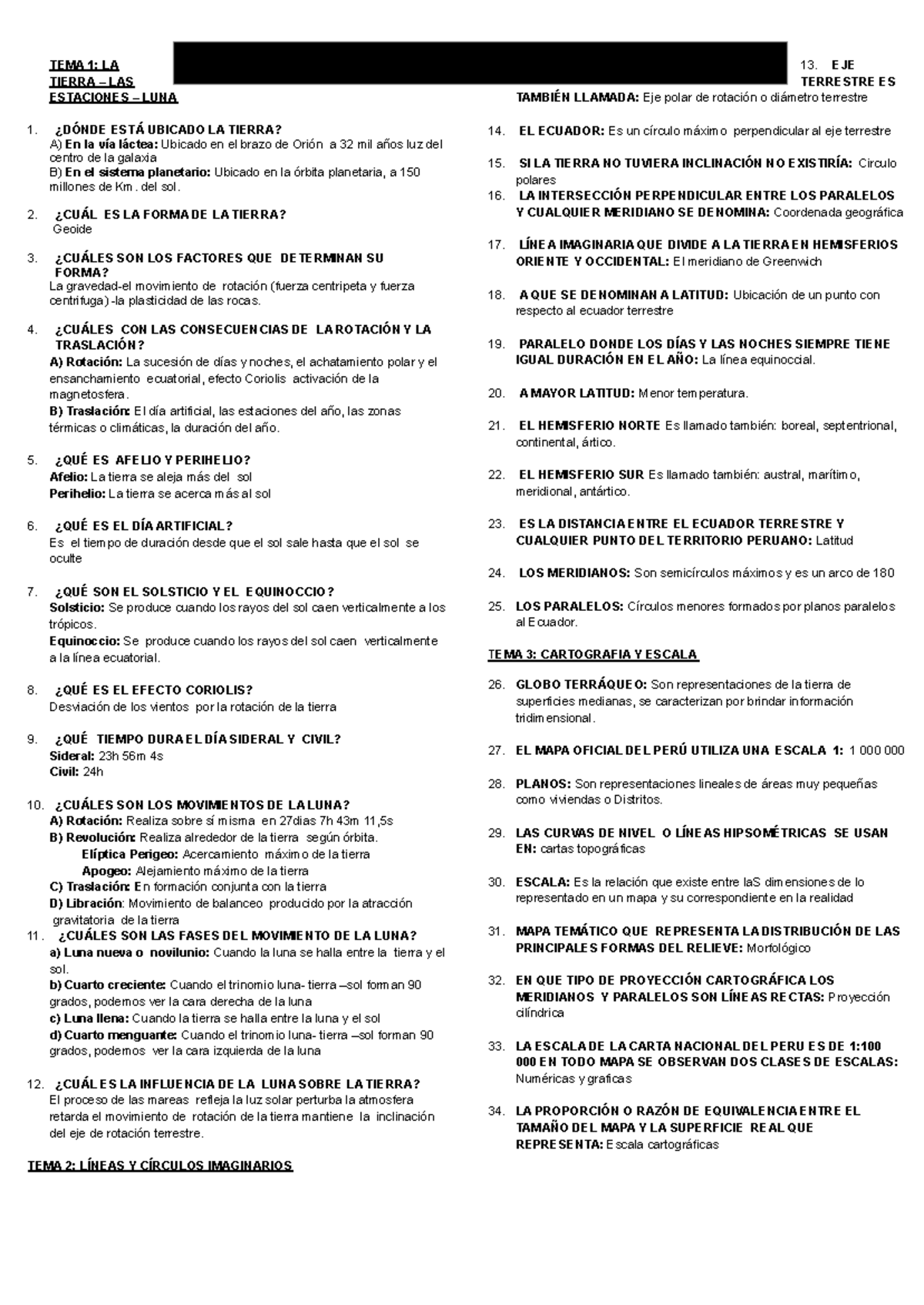 TEMA 1: LA TIERRA Y SUS MOVIMIENTOS - ABC DE Geografía - Studocu
