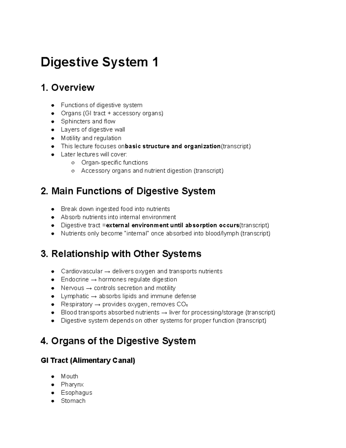 Module Test 3 - Digestive System Overview and Functions - Studocu
