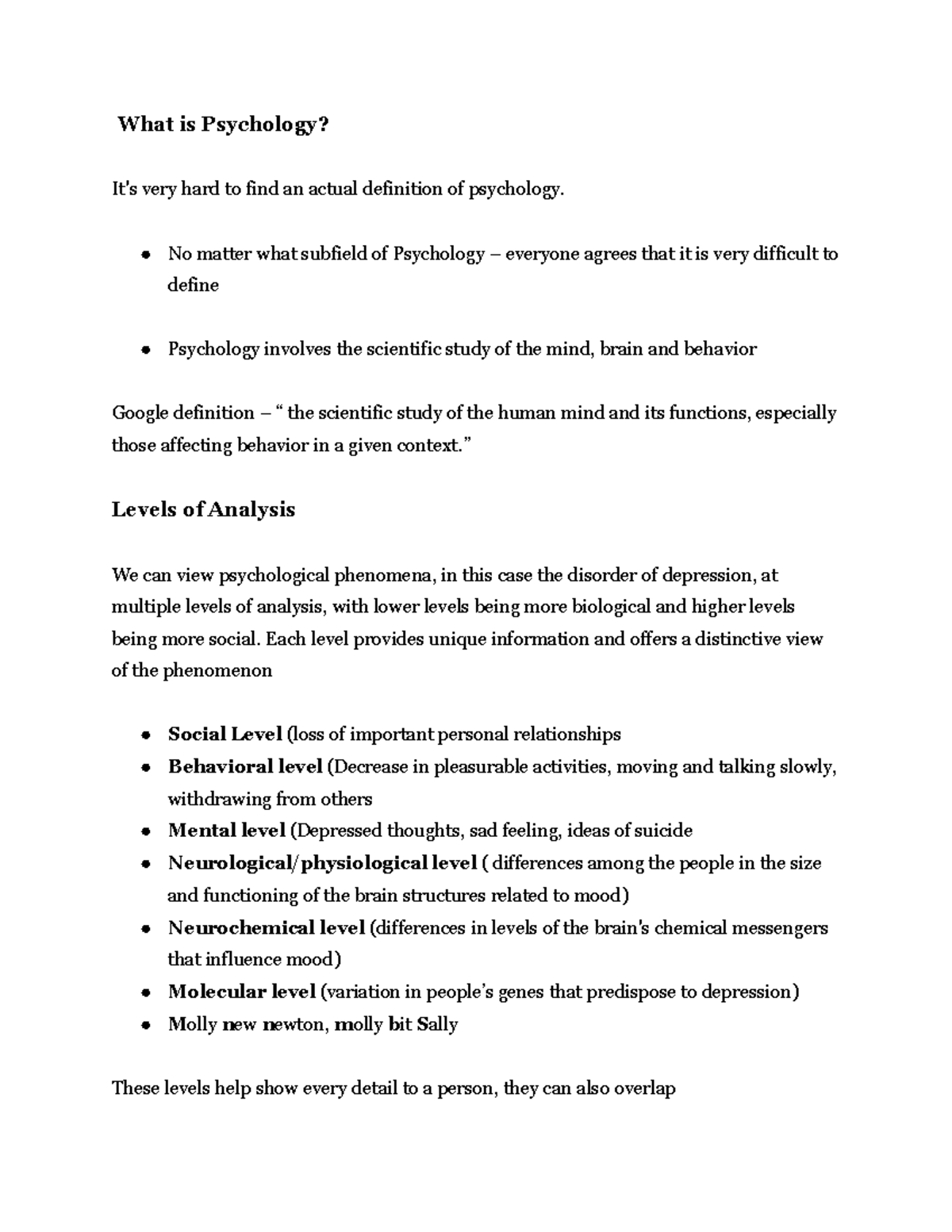 Chapter 3: Biological Bases of Behavior - Intro to Psych I - Studocu