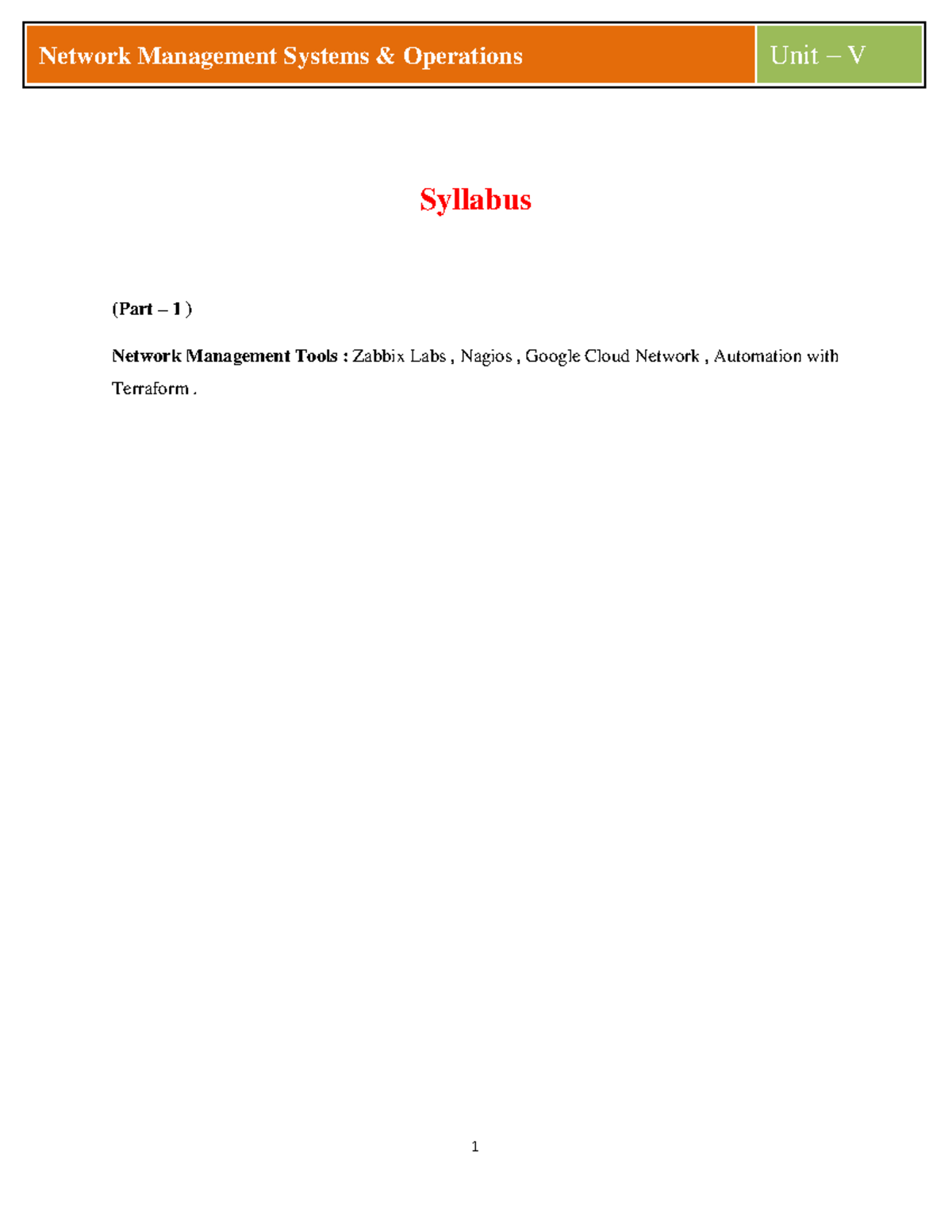 NMS Unit 5: Comprehensive Exam Notes on Network Management Tools - Studocu