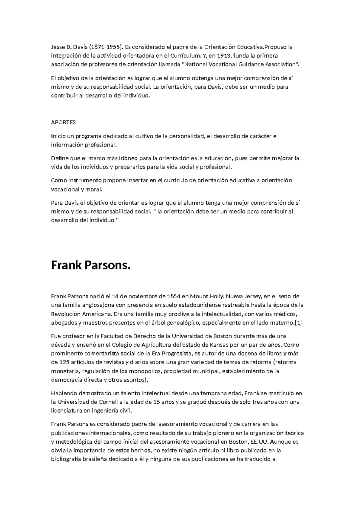 Eddy 1 - Apuntes sobre Jesse B. Davis y Frank Parsons en Orientación ...