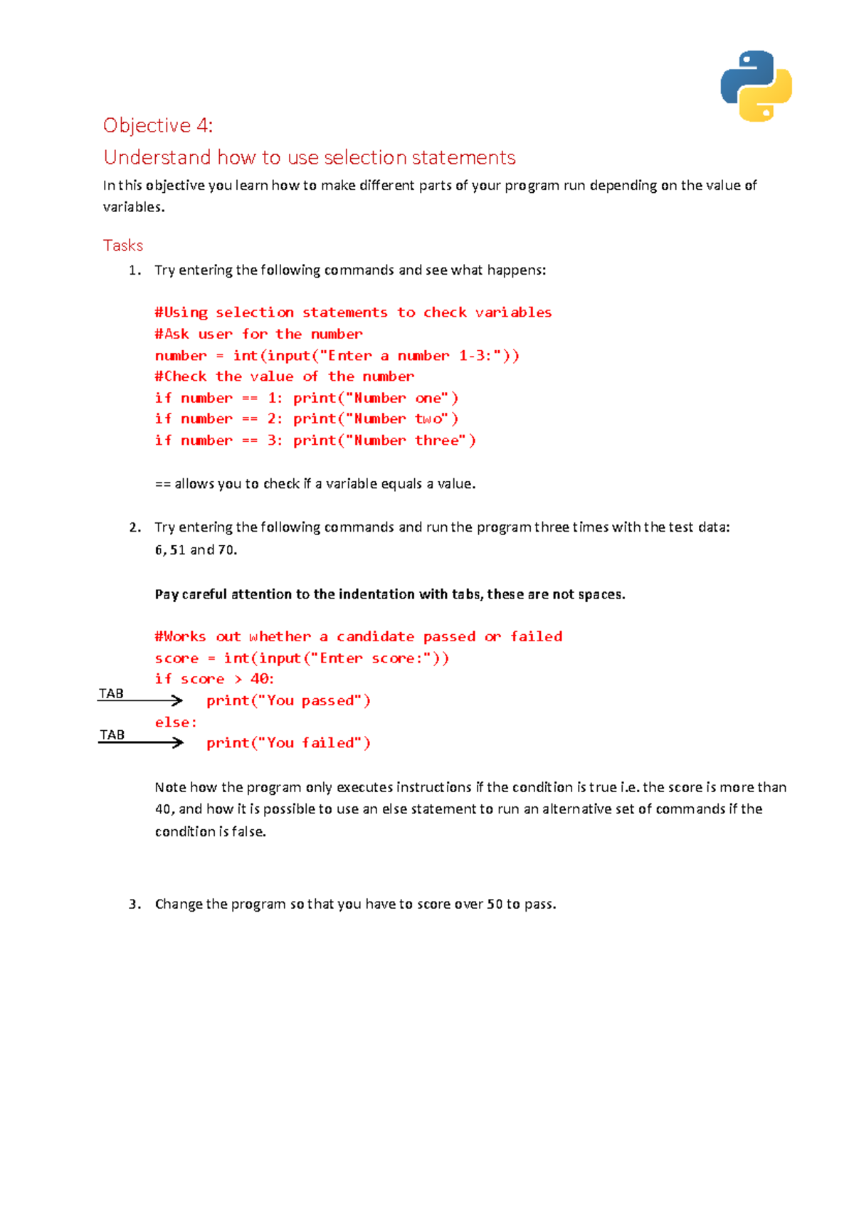Objective 4: Understanding and Using Selection Statements Effectively ...