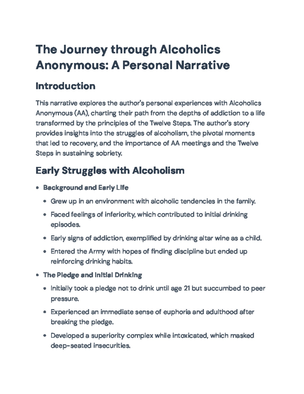 The Journey of Recovery: Embracing the Twelve Steps in AA - The Journey ...