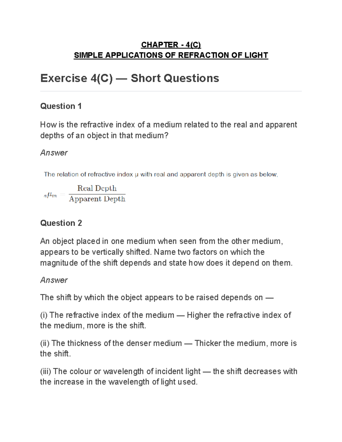 Chapter 4(C) - Physics - CHAPTER - 4(C) SIMPLE APPLICATIONS OF ...