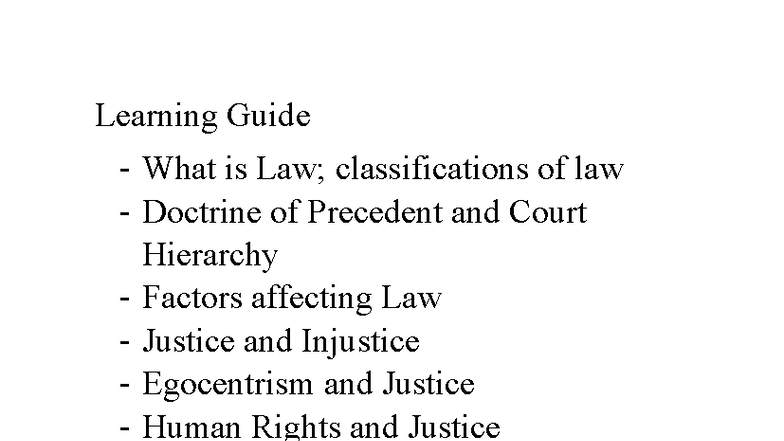 LEG100 Final Exam Notes: Classifications of Law, Justice, and Injustice ...