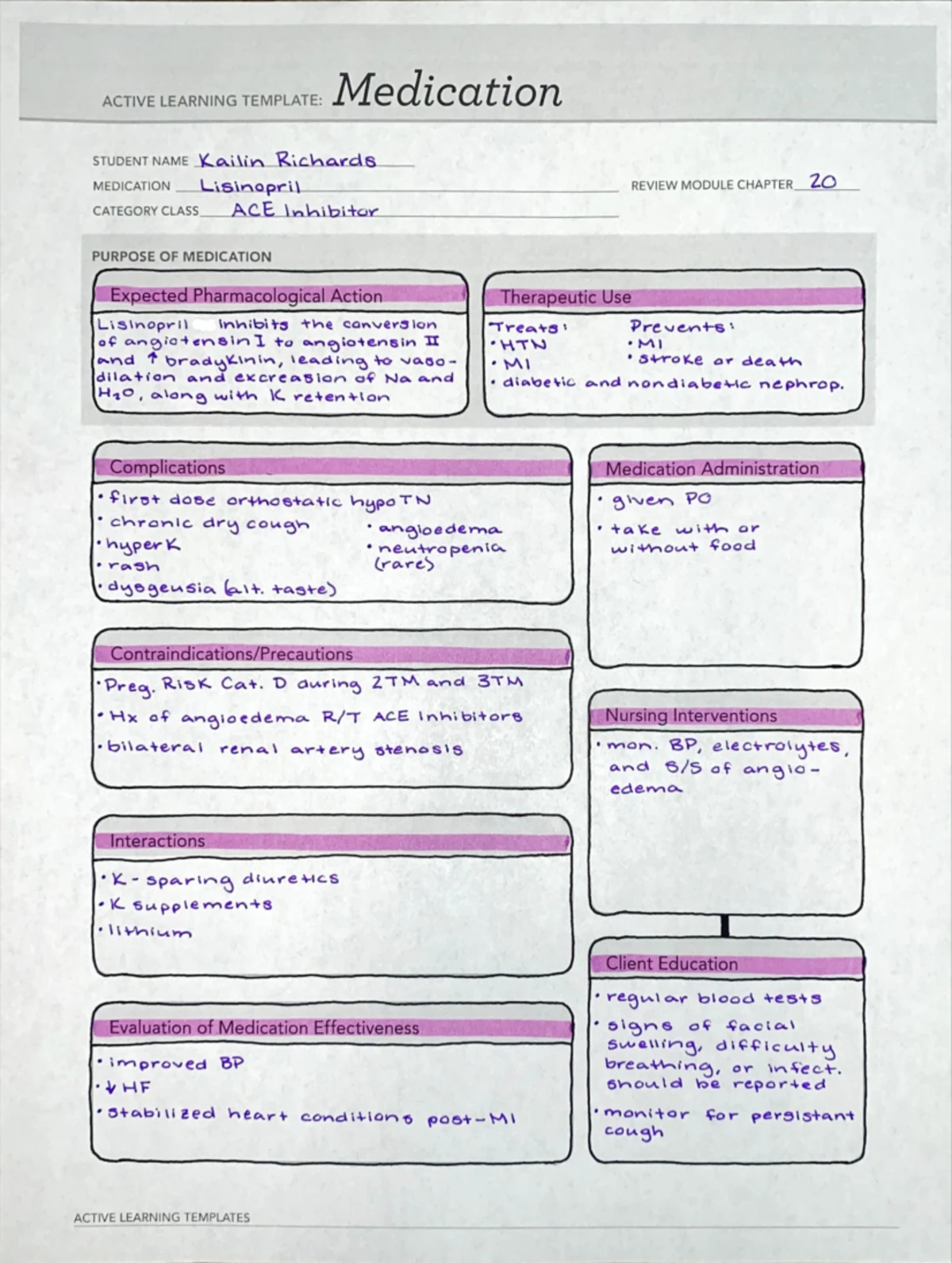 ATI Medication Active Learning Template - Diltiazem Overview and Notes ...