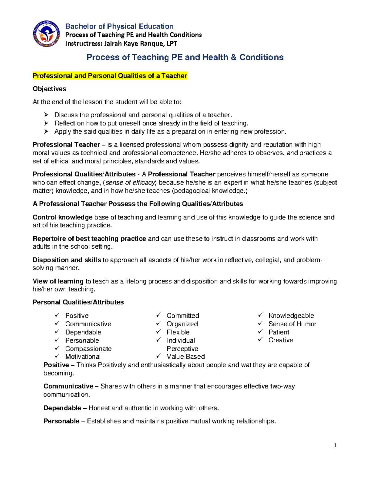 Teaching PE and Health: Qualities & Strategies for Success (Edu 101 ...