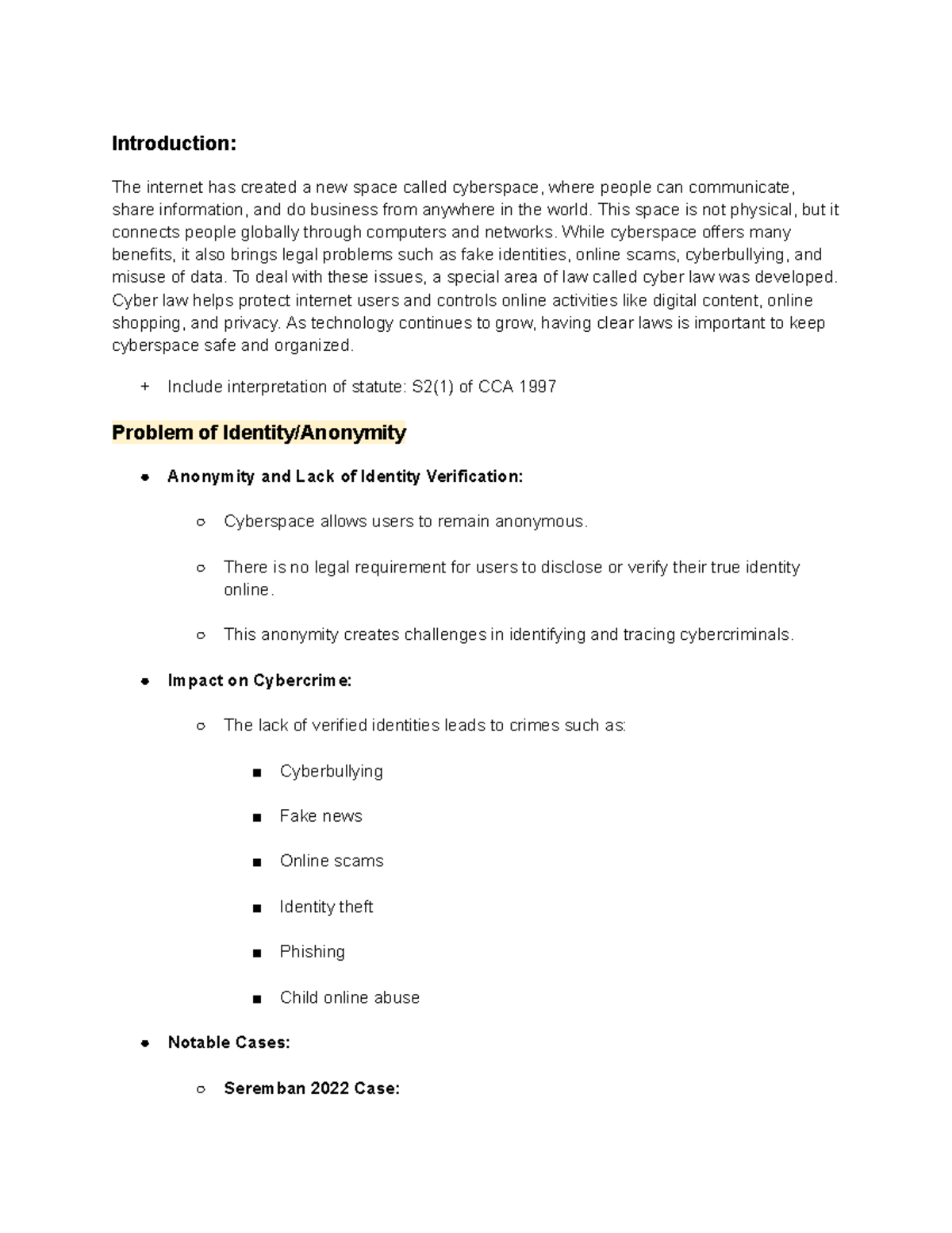 Cyber Law Challenges and Solutions: Analyzing Anonymity and ...