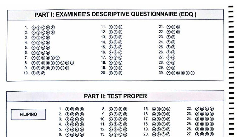 ELLNA Reviewer: Descriptive Questionnaire & Test Proper Guide - Studocu