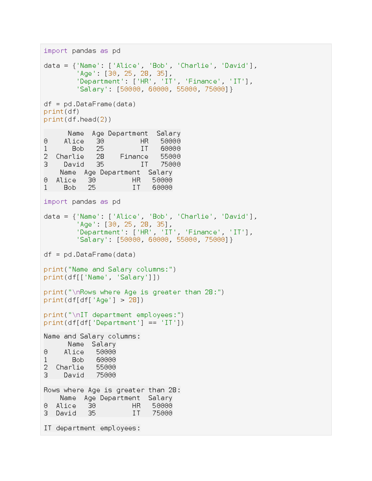 Pandas Data Analysis with Python: Employee Salary & Data Management - Studocu
