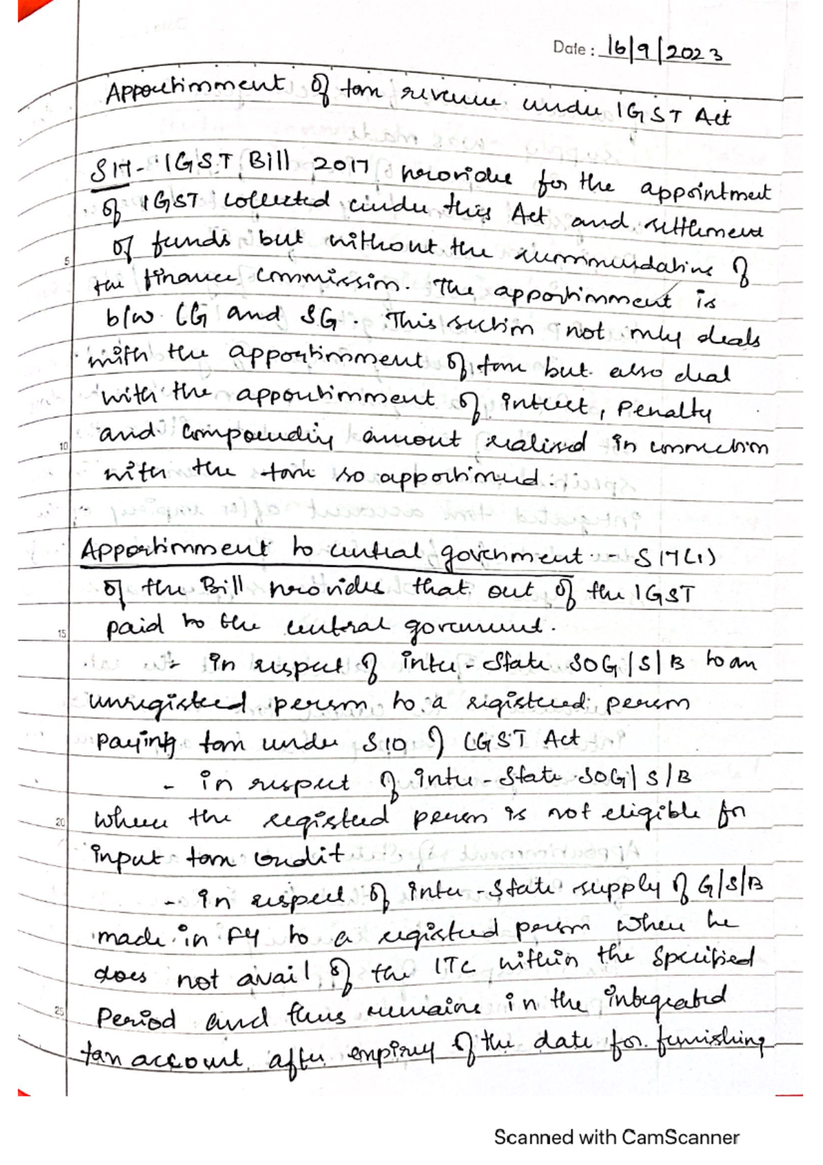 Apportionment of Tax Revenue under IGST Act - IGST Bill 2017 - Studocu