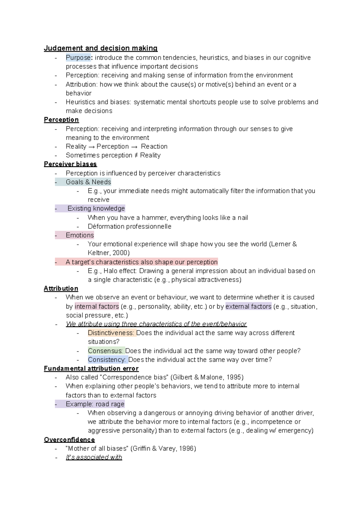 OB 5 - Judgement and Decision Making: Heuristics, Biases, and ...