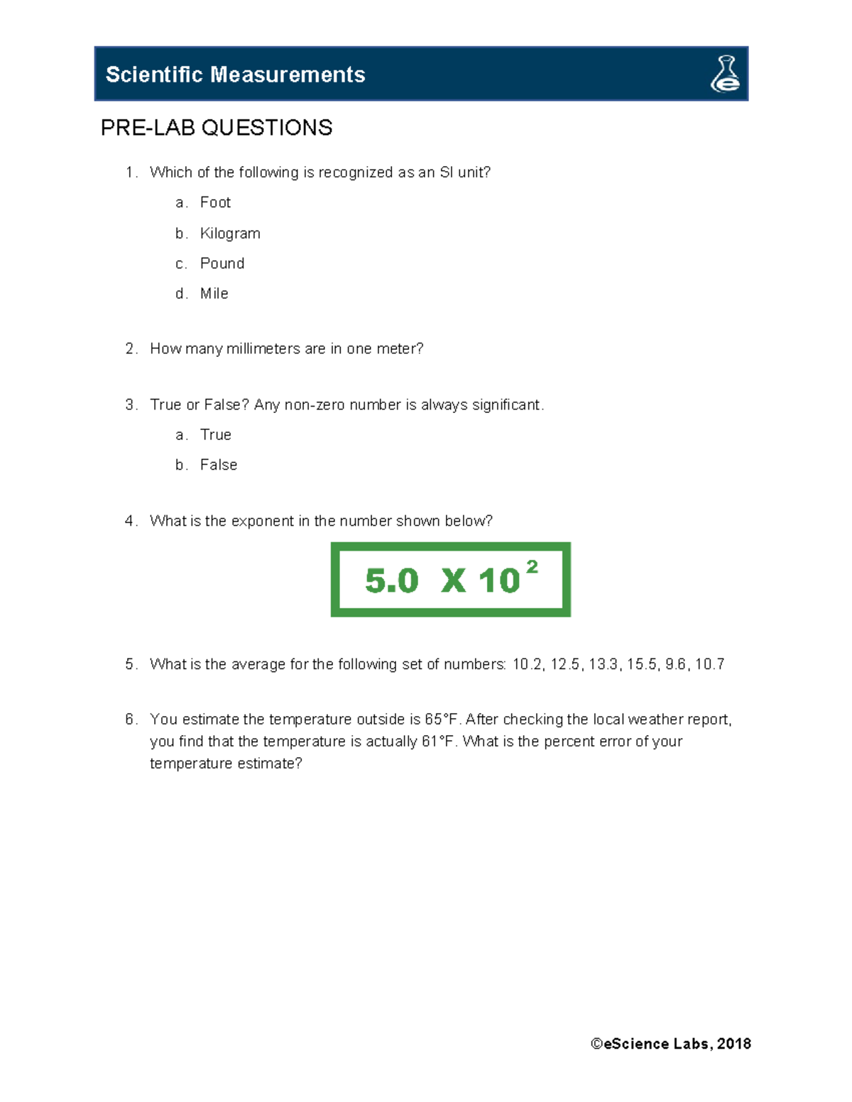 Lab 3: Scientific Measurements & Conversions - TURN IN - Studocu
