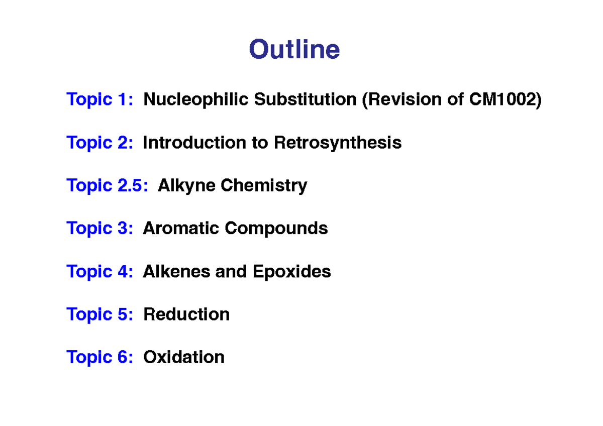 CM2031 Nucleophilic Substitution & Organic Chemistry Concepts - Studocu