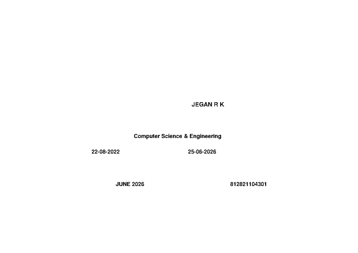 Degree Certificate for Computer Science Engineering (CSE) - June 2026 ...