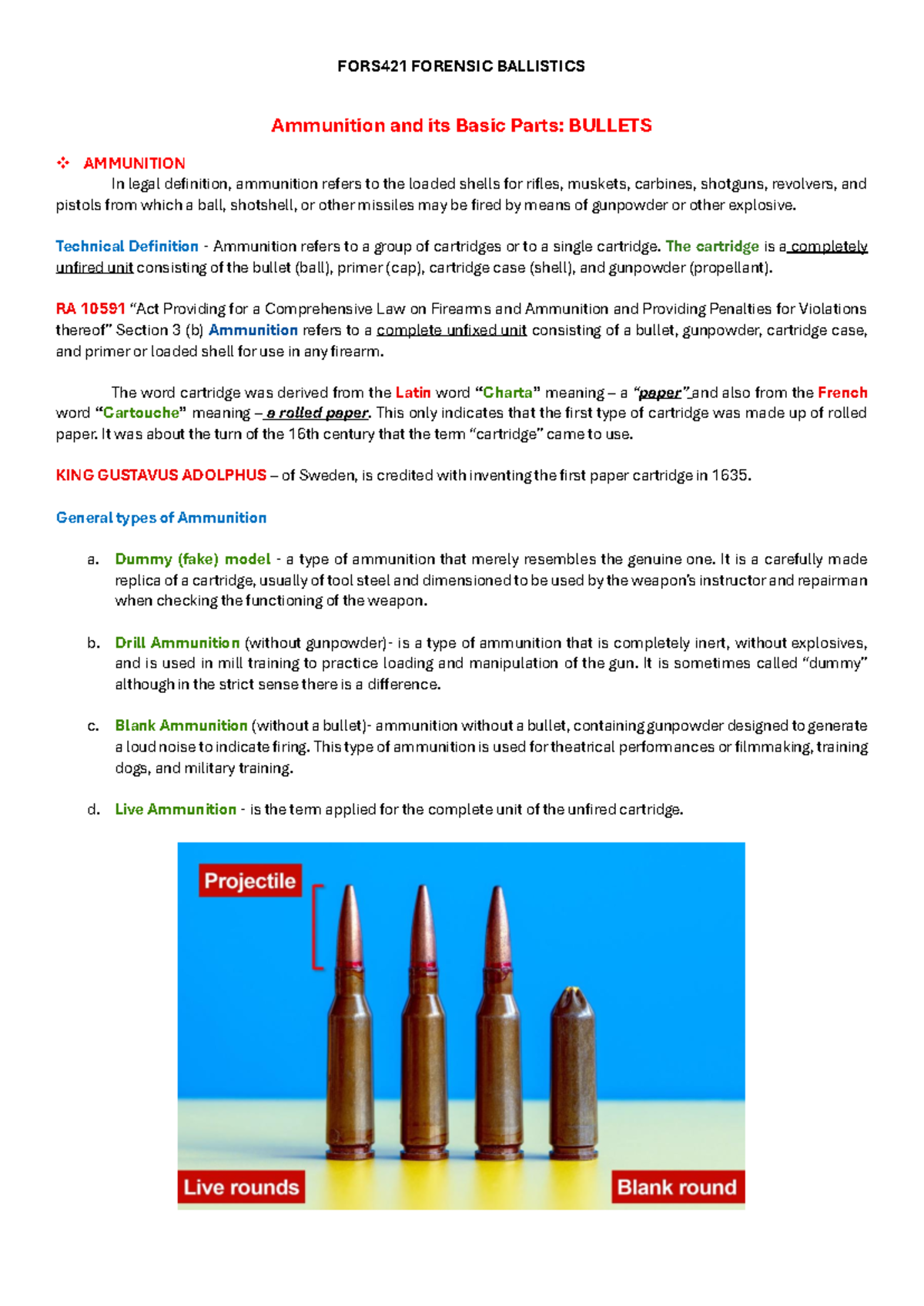 Ammunition and ITS Basic Parts ( Bullet) - Ammunition and its Basic ...