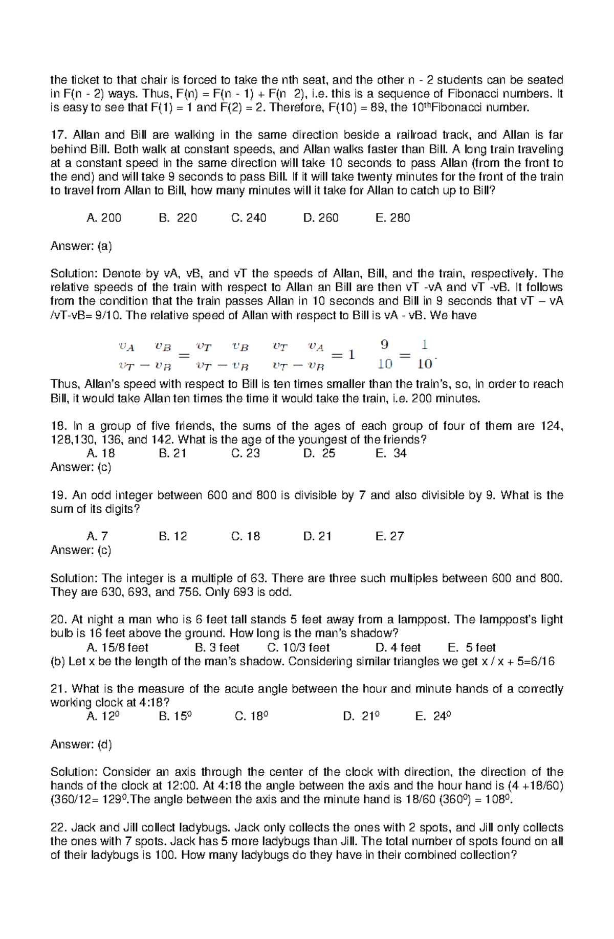 Math Reviewer for Civil Service Exam 8: Fibonacci & Problem Solving ...