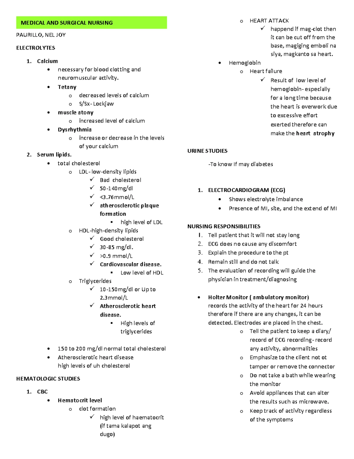 Medication Study: Drug Classifications and Nursing Responsibilities - Studocu