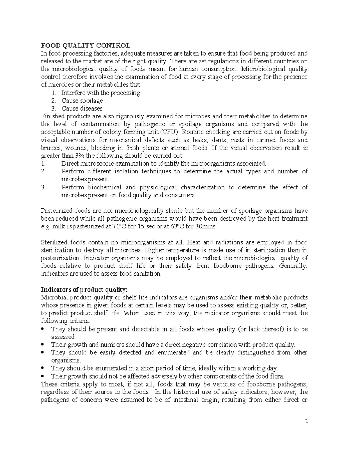 MCB 407 - Food Quality Control and HACCP in Cassava Chips Production ...