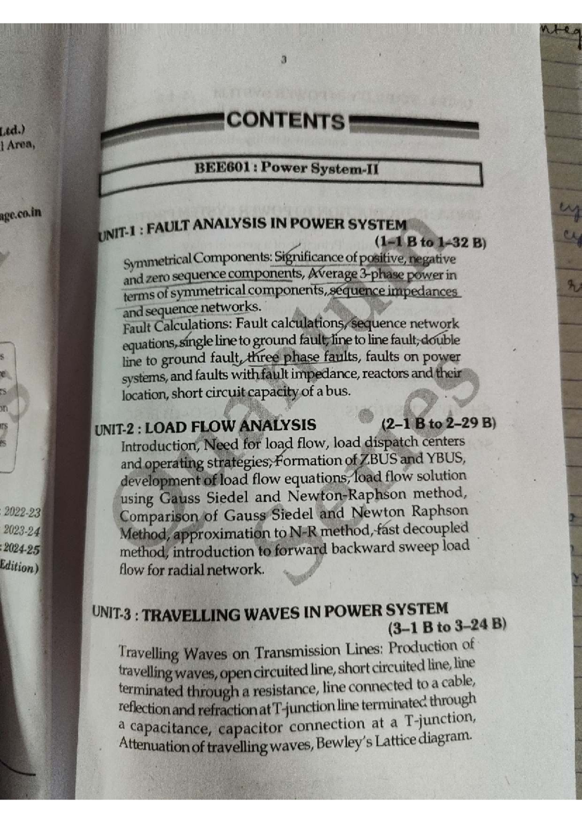 Fault Analysis and Load Flow in Power Systems (BEE601) - Studocu
