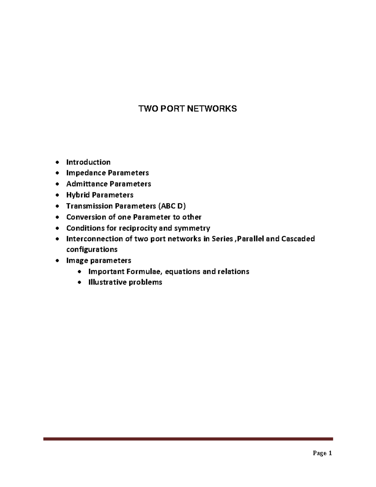 TWO PORT Networks - Electrical Circuit Analysis - GTU - Studocu