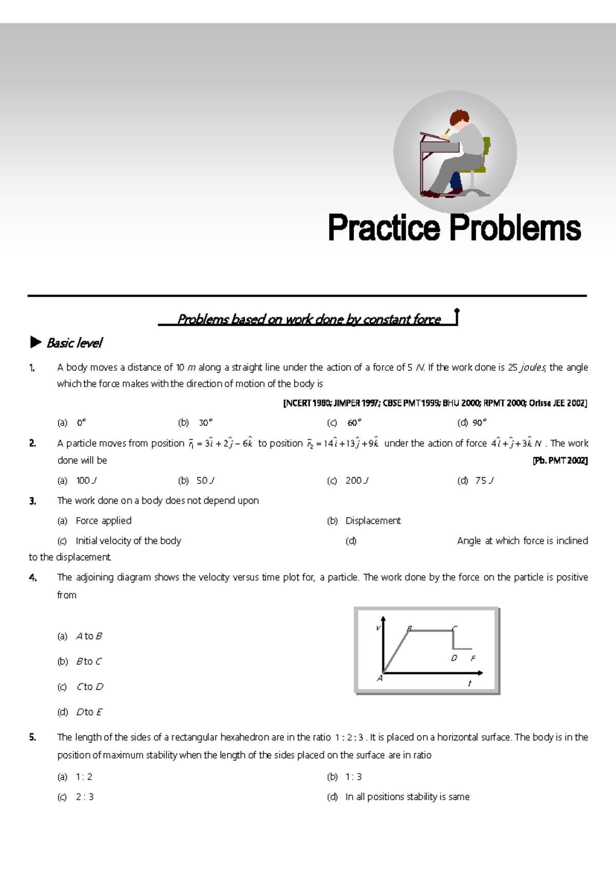 Practical Problems in Work, Energy, Power & Collision for JEE - Studocu