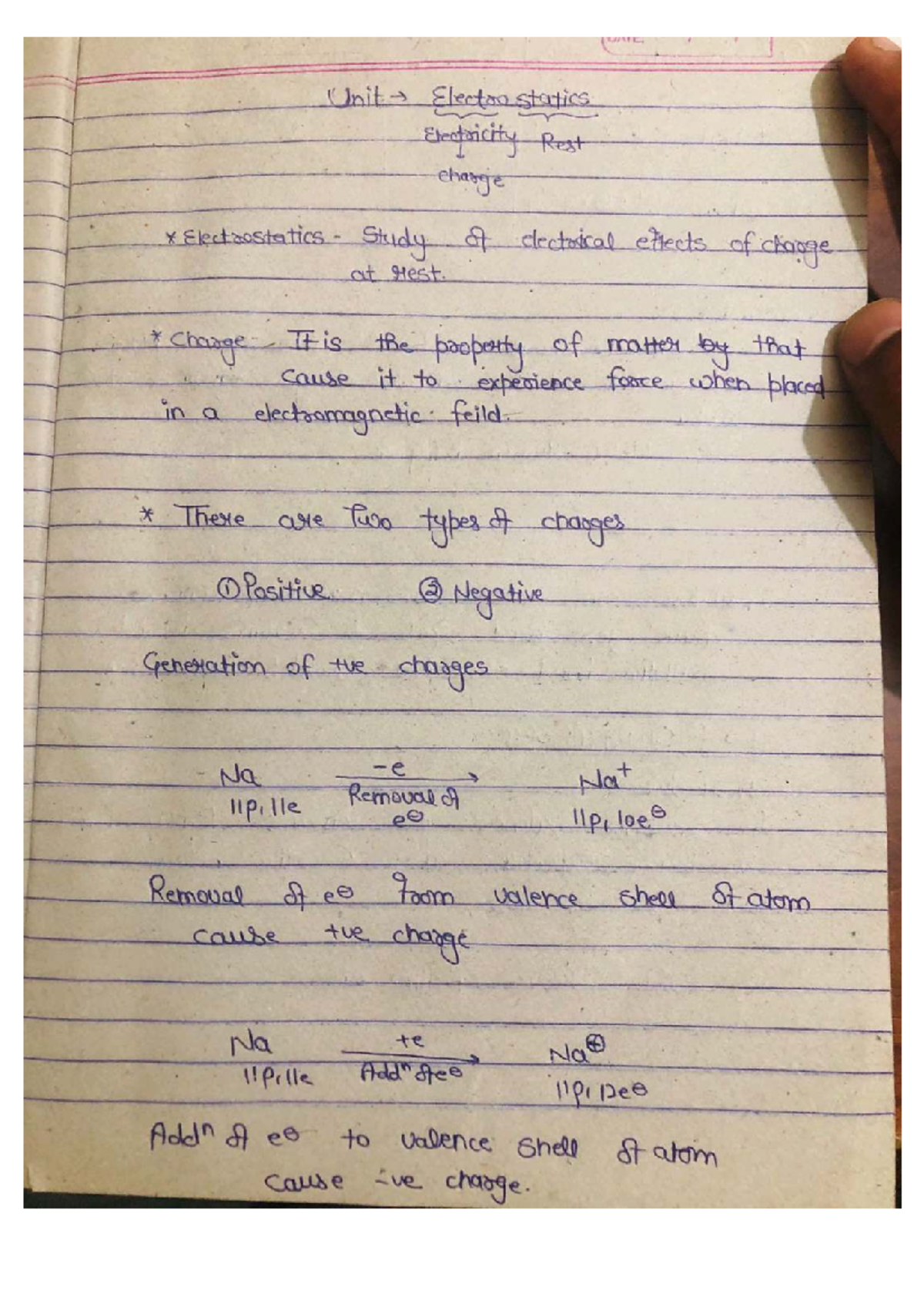 VATE Unit: Electrostatics Study of Charge Properties and Effects - Studocu