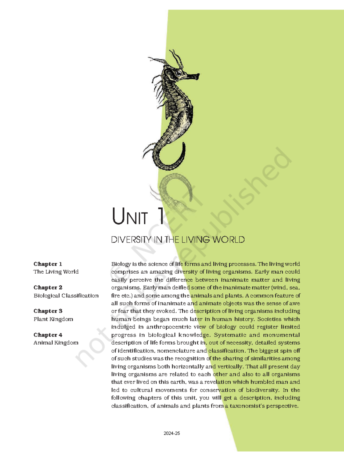 Biology - Chapter 1: Overview of Living Organisms and Classification ...