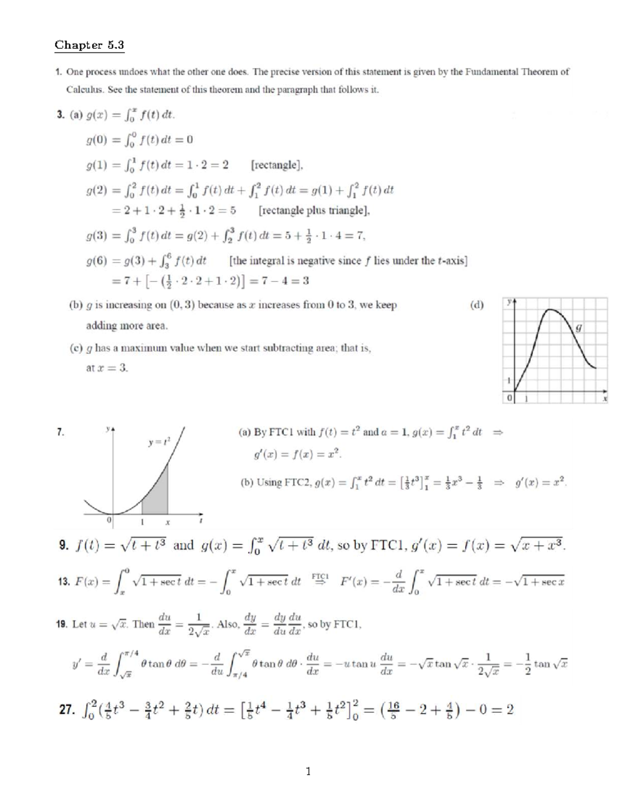 Chapter 5.3: Fundamental Theorem of Calculus Insights and Solutions ...