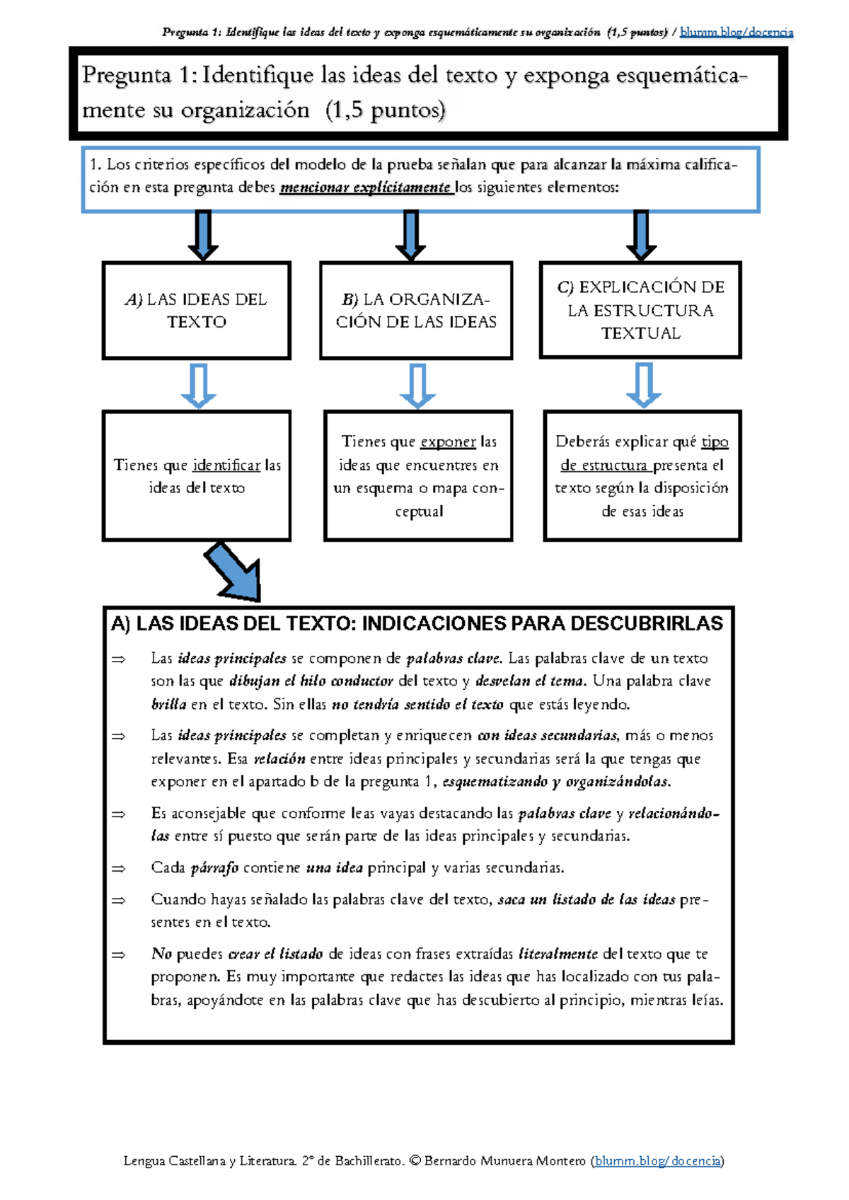 Identificación y Organización de Ideas del Texto - Lengua Castellana 2º ...
