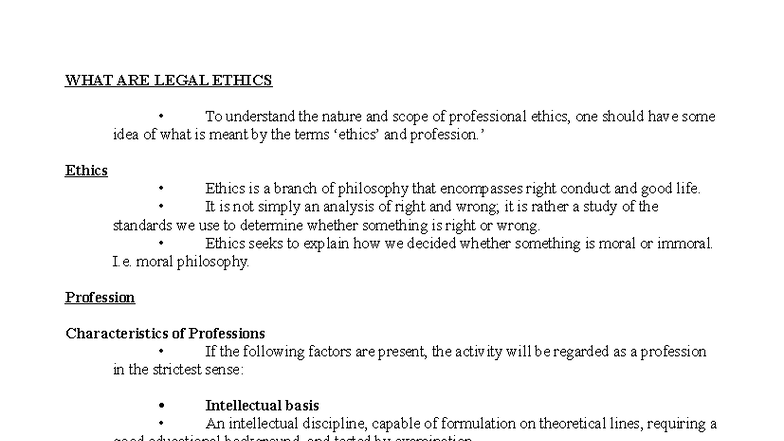 Legal Ethics Overview: Key Principles and Responsibilities (LAW 101 ...