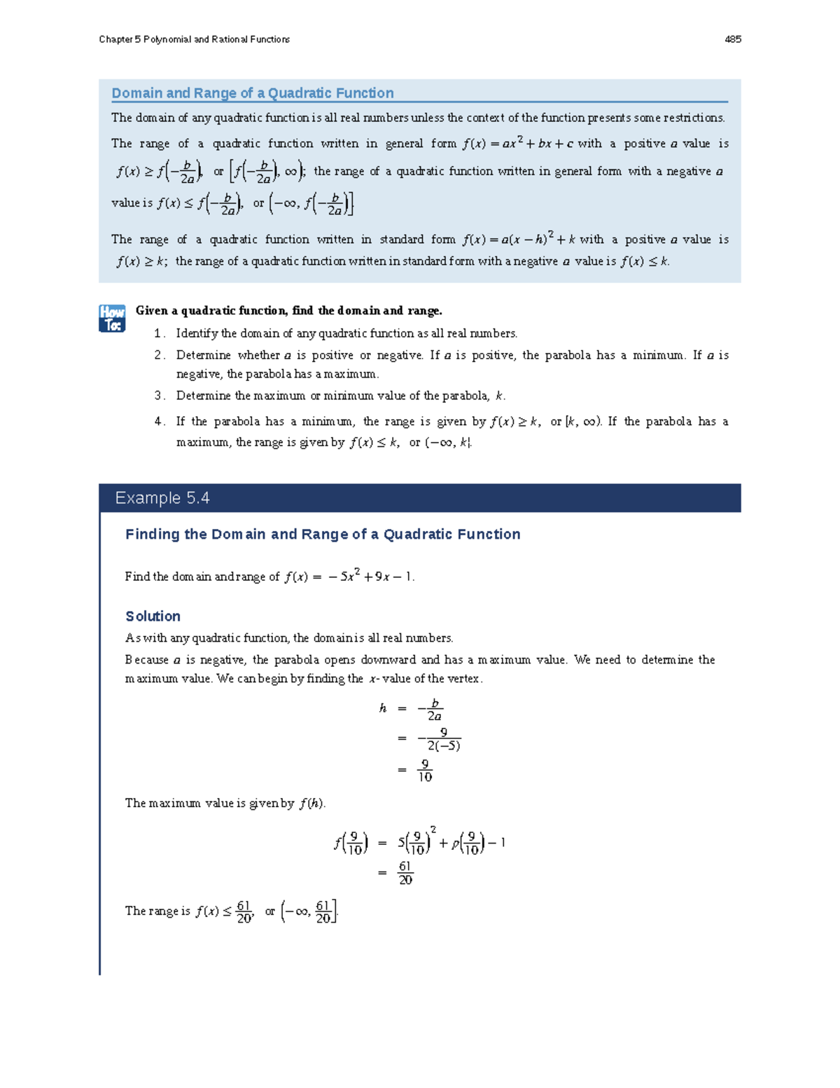 Exponential and Logarithmic Functions ( PDFDrive )-2 (49) - Domain and Range of a Quadratic ...