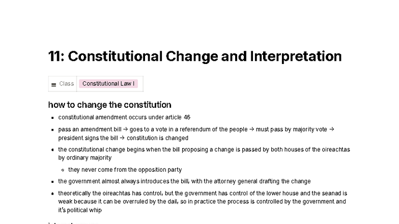 11: Constitutional Change and Interpretation - Constitutional Law I ...